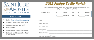 Pledge card – Saint Jude the Apostle Catholic Church