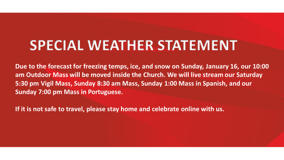 Weather Statement Snow Ice – Saint Jude the Apostle Catholic Church